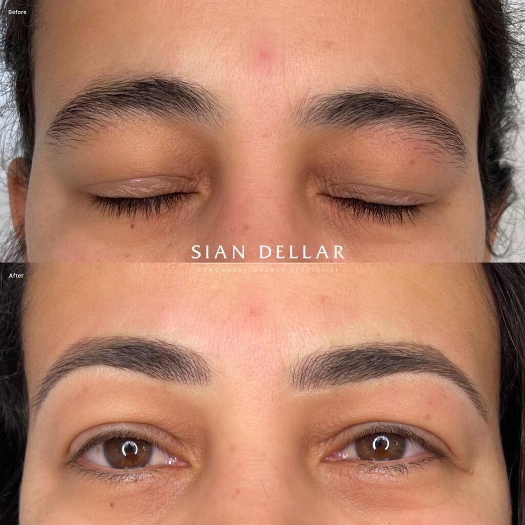 Majestic clean brows with microblading Sian Dellar