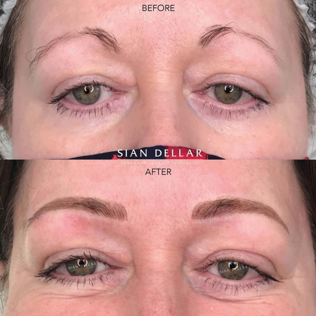 Total brow shape transformation with combination brows - Sian Dellar